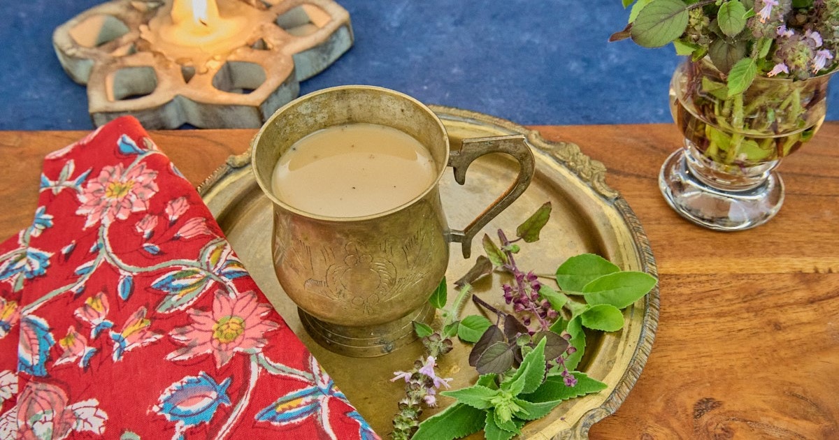 Vegan Tulsi Masala Chai Recipe • shovelandcrunch.com